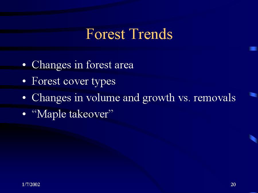 USDA Forest Service RWU NE-4153 Biological Trends Forests Page